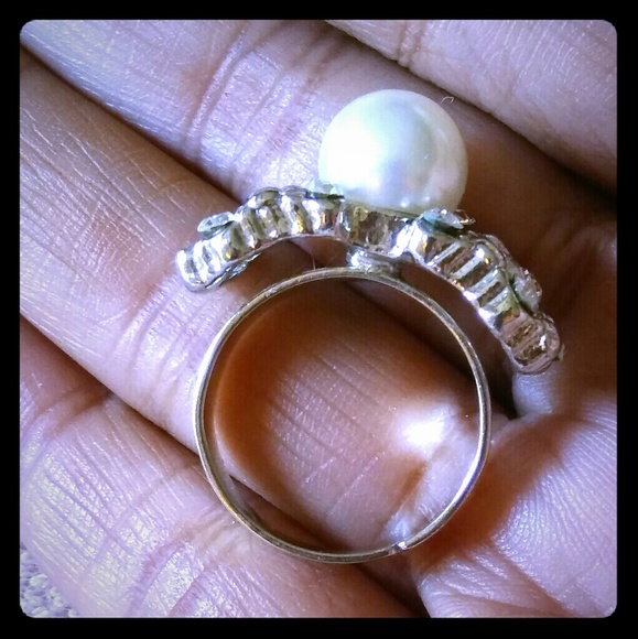 Jewelry | Vintage Faux Pearl Rhinestone Ring | Poshmark